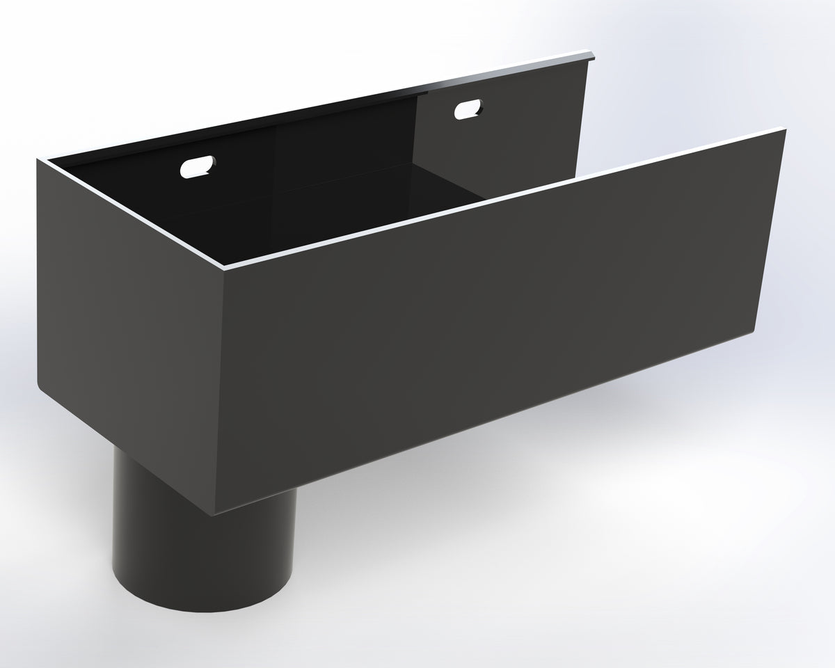125x100mm Box Gutter Stop End Outlet (LH) - Black – Gutters Direct